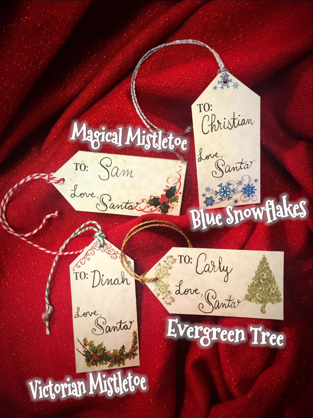 Christmas/santa Gift Tags - Personalized & Handwritten - Santa Claus ...