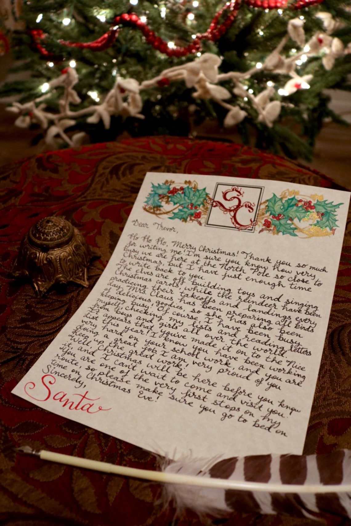 WARNING Santa Letter - Personalized and Handwritten - Balisti Creations ...