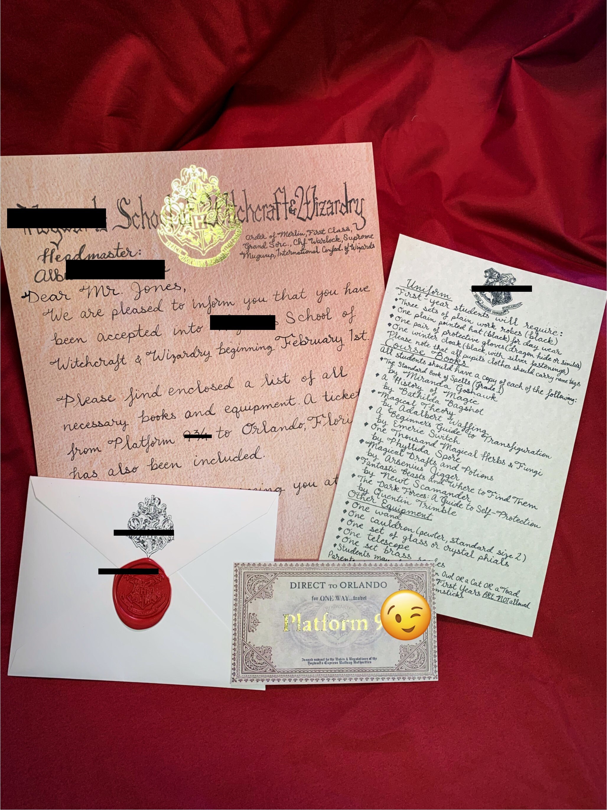 Wizard Theme Park Universal Letter -hollywood & Orlando-personalized ...