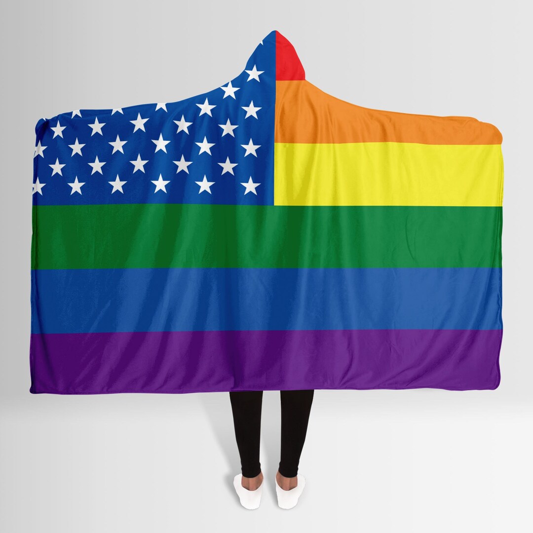 Pride Flag Lgbtq Hooded Blanket Lgbt Gay Pride Blanket - Etsy