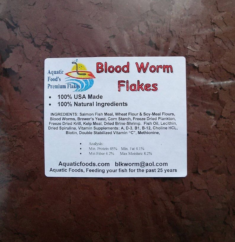 Blood Worm Flakes AF BULK Tropical Fish Foods | Etsy