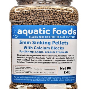 Calcium Blocks Included in These 40% Protein 3mm Sinking Pellets for ...
