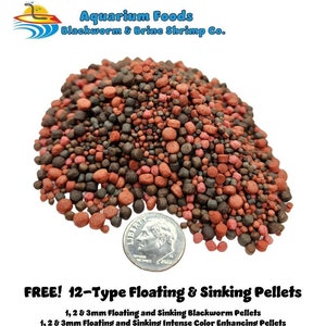 4-type Sinking Wafer Mix of Spirulina, Ultra-worm, Ultra-shrimp, Ultra ...