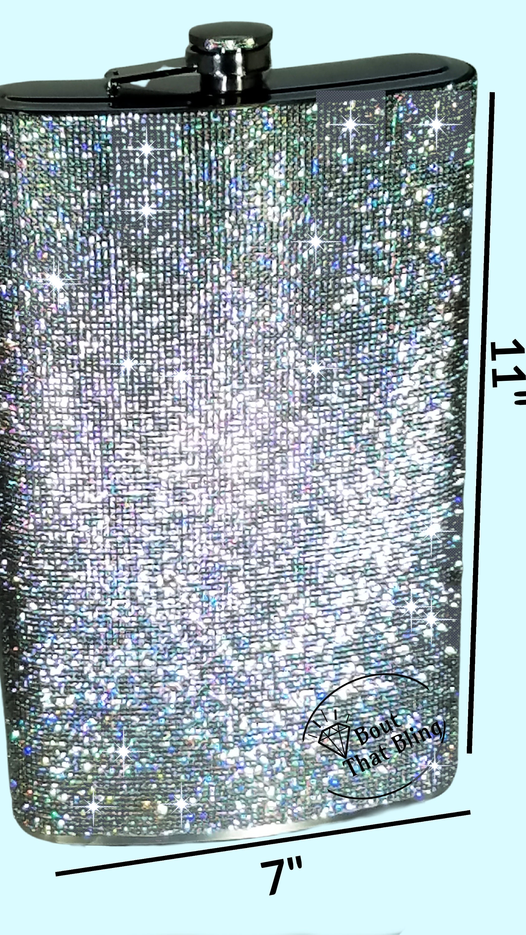 Huge 64oz Rhinestone Flask Half Gallon Bling Crystal Stones - Etsy