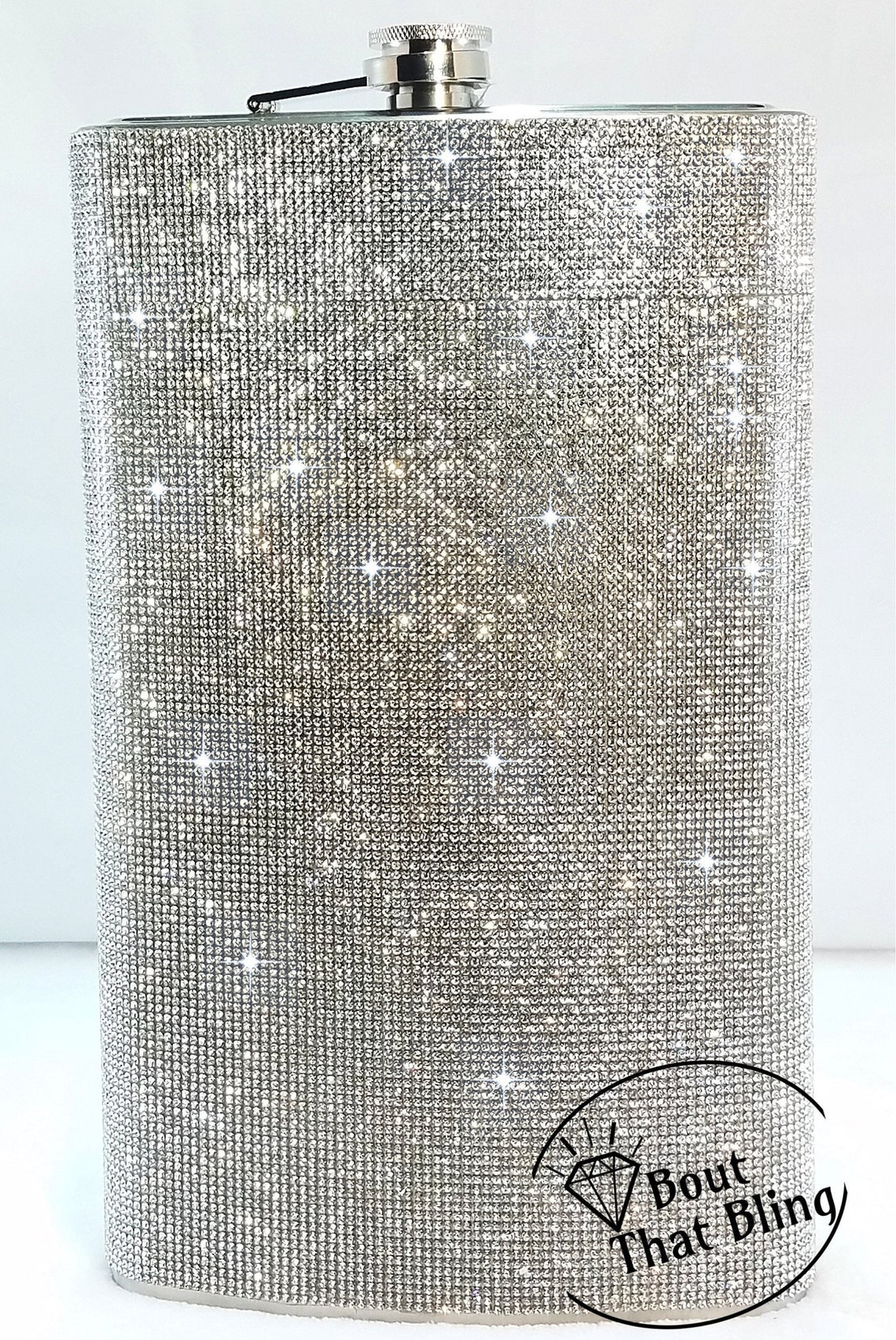 Huge 64oz Rhinestone Flask Half Gallon Bling Crystal Stones - Etsy