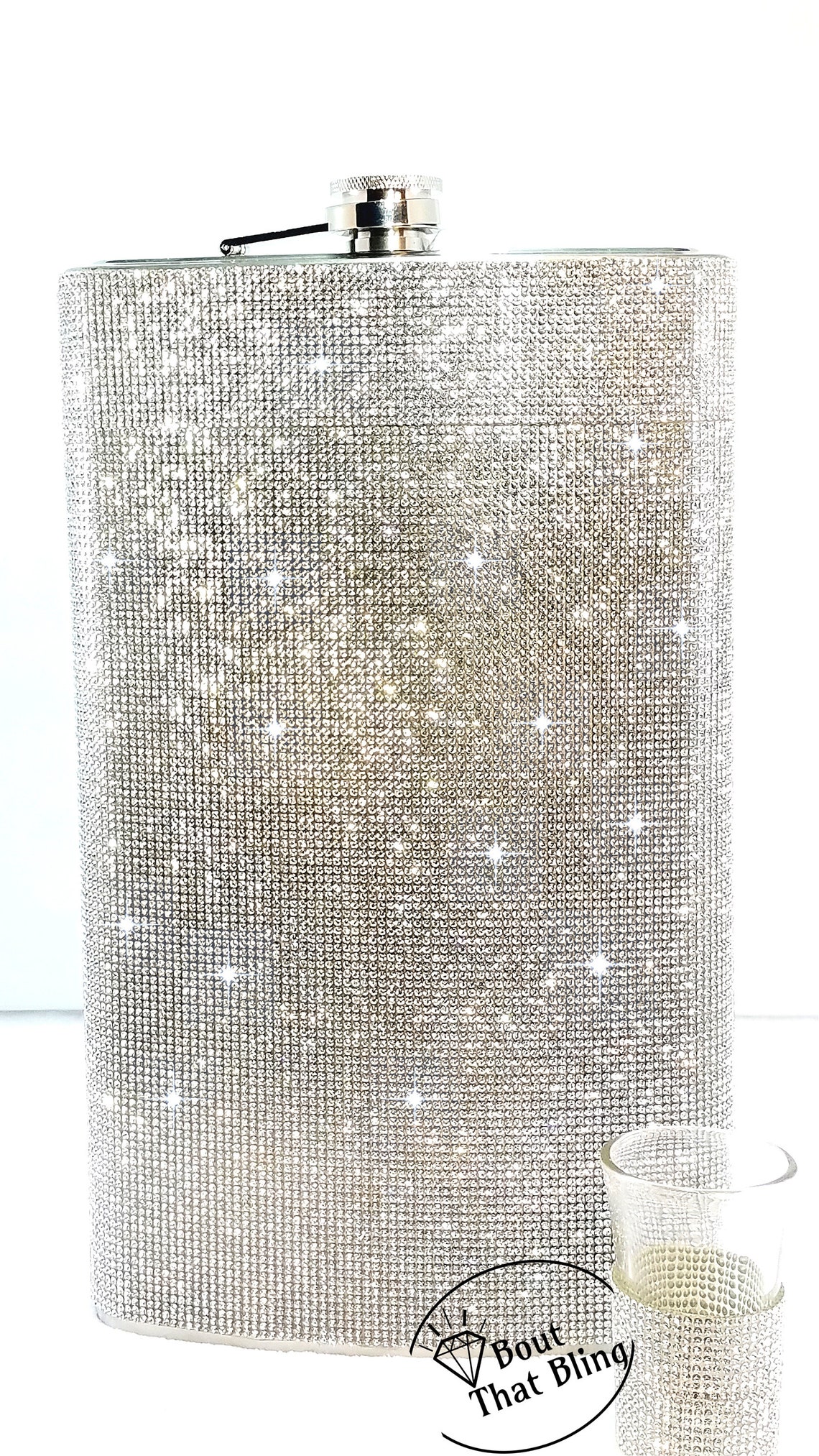 Huge 64oz Rhinestone Flask Half Gallon Bling Crystal Stones - Etsy