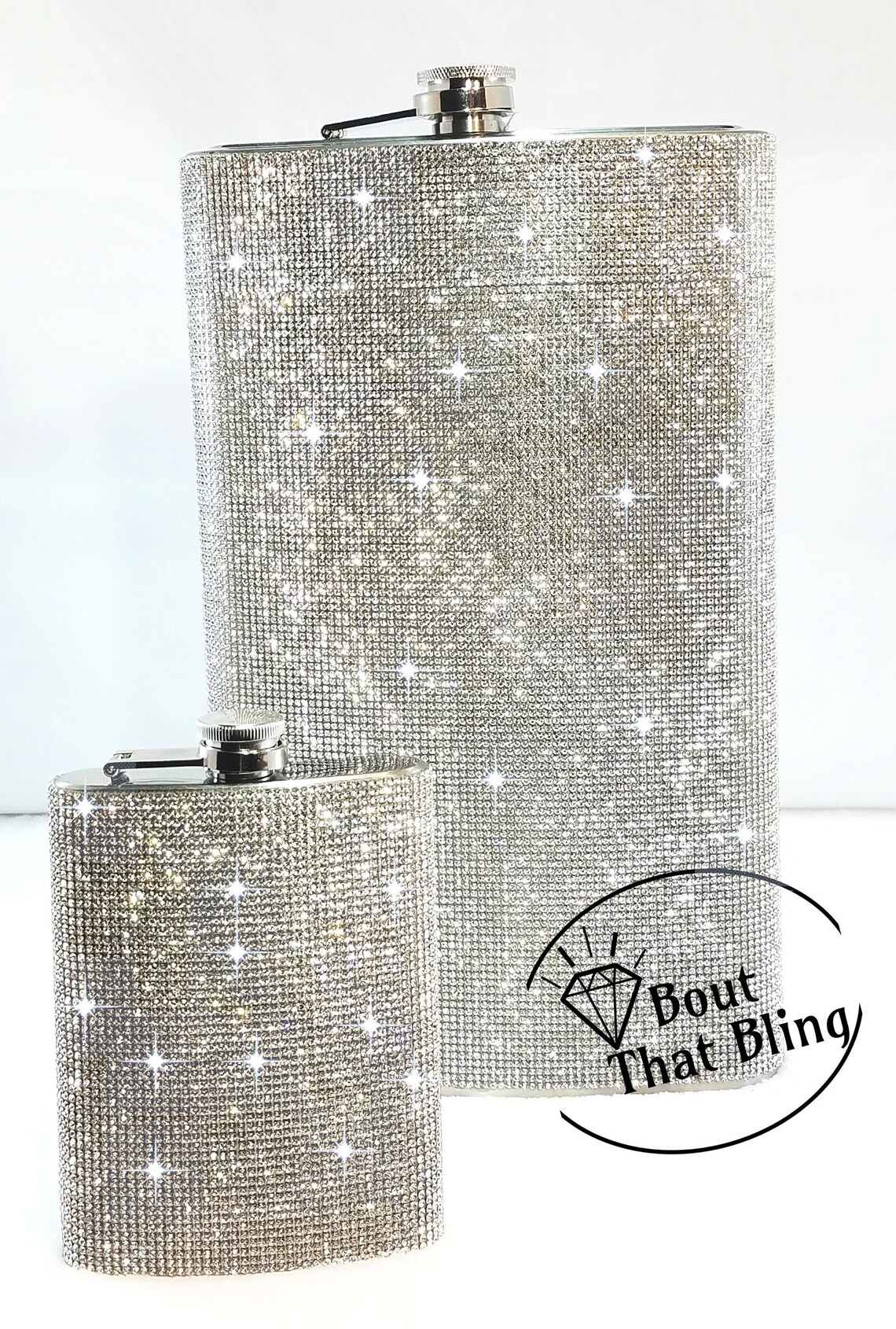Huge 64oz Rhinestone Flask Half Gallon Bling Crystal Stones - Etsy