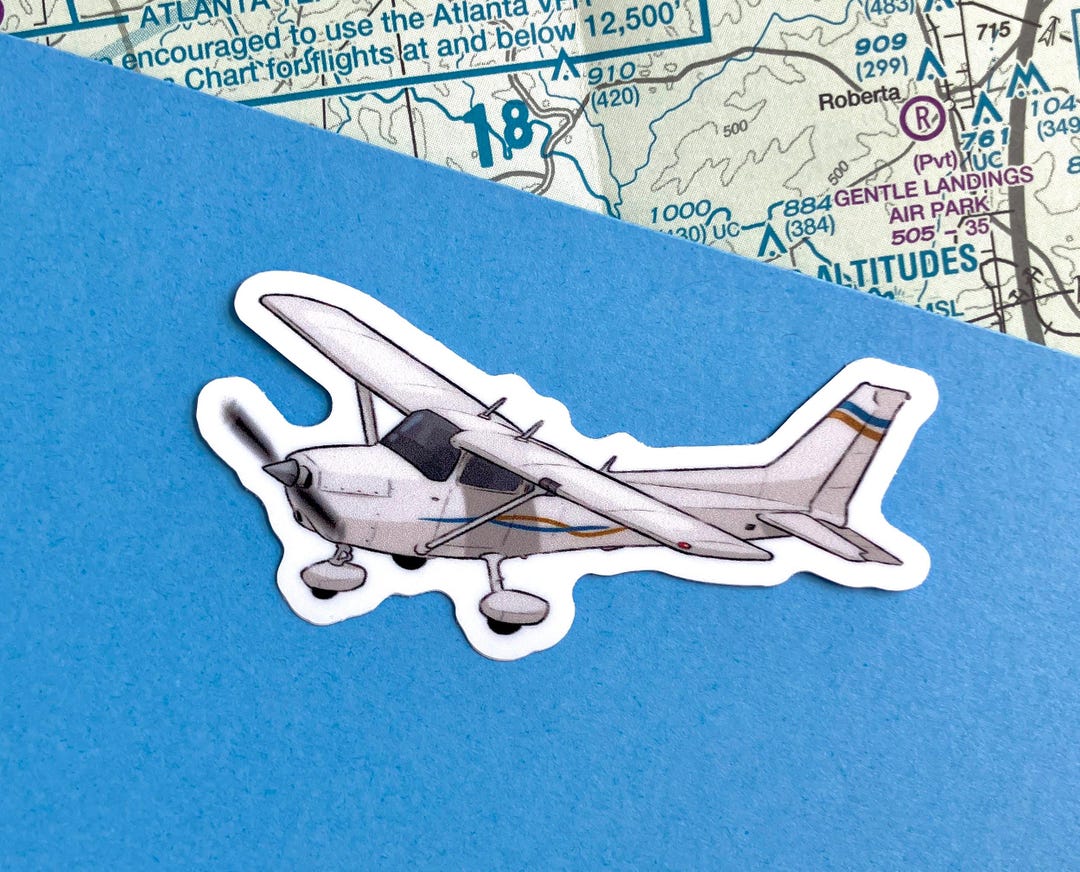 Cessna 172 Aircraft Blue and Gold 3x1 In. Vinyl Sticker - Etsy