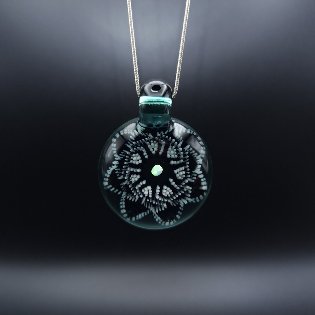 Symmetrical Dot Implosion With Encased Opal Borosilicate Glass Jewelry Necklace Pendant - Etsy