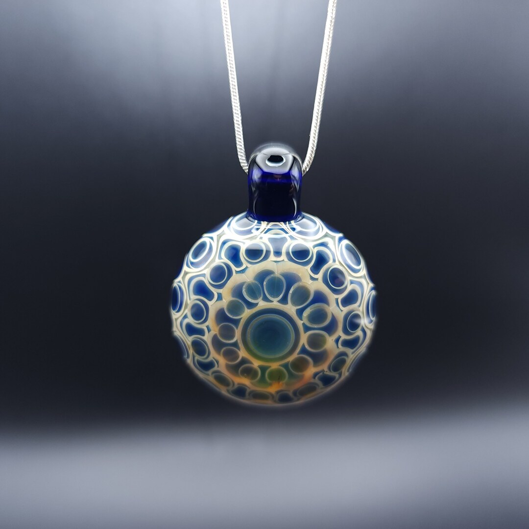 Cobalt Blue Dot Stack Borosilicate Glass Art Heady Necklace Pendant Jewelry - Etsy