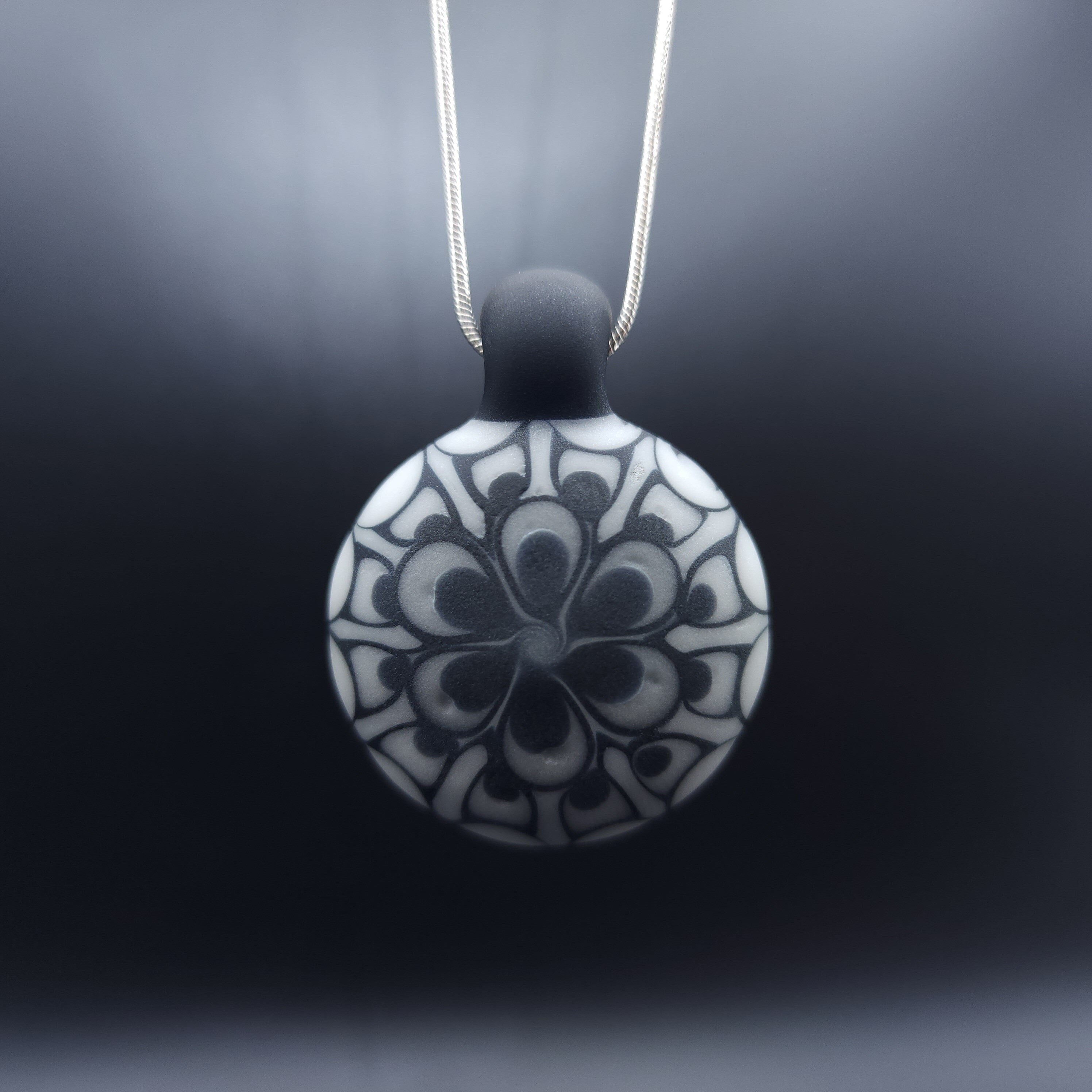 Sandblasted Dot Stack Borosilicate Glass Art Necklace Pendant - Etsy