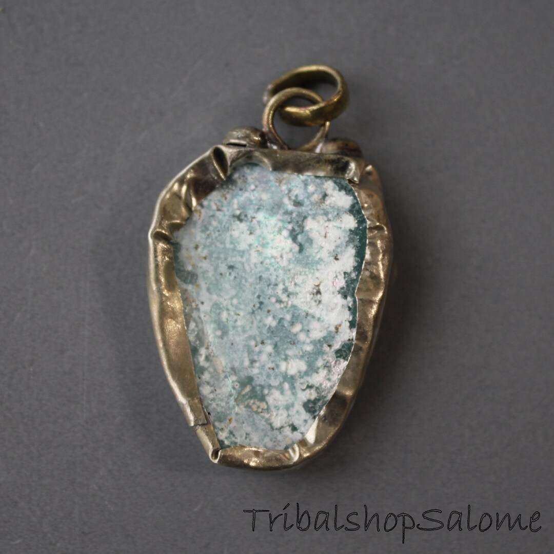 Oval Ancient Roman Glass Shard Pendant, 36 X 25 Mm - Etsy