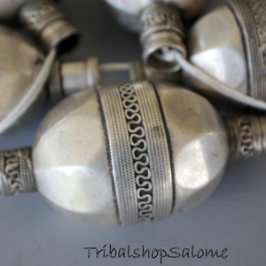 Huge Old Afghan Turkmen Silver Beads, 8 Pieces, 75 Mm Long, Highgrade ...