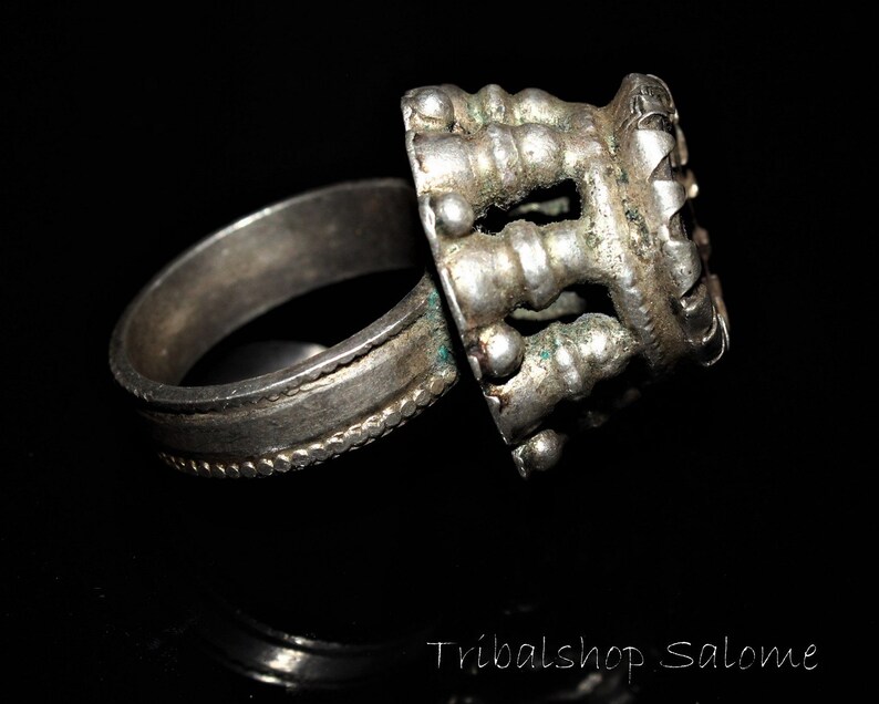 Vintage Afghan Silver Tribal Ring With Red Glass Jewel Ethnic - Etsy