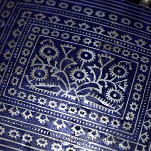 Big Vintage Blue Multan Silver Enamel Tribal Pendant, Rare Pakistani ...