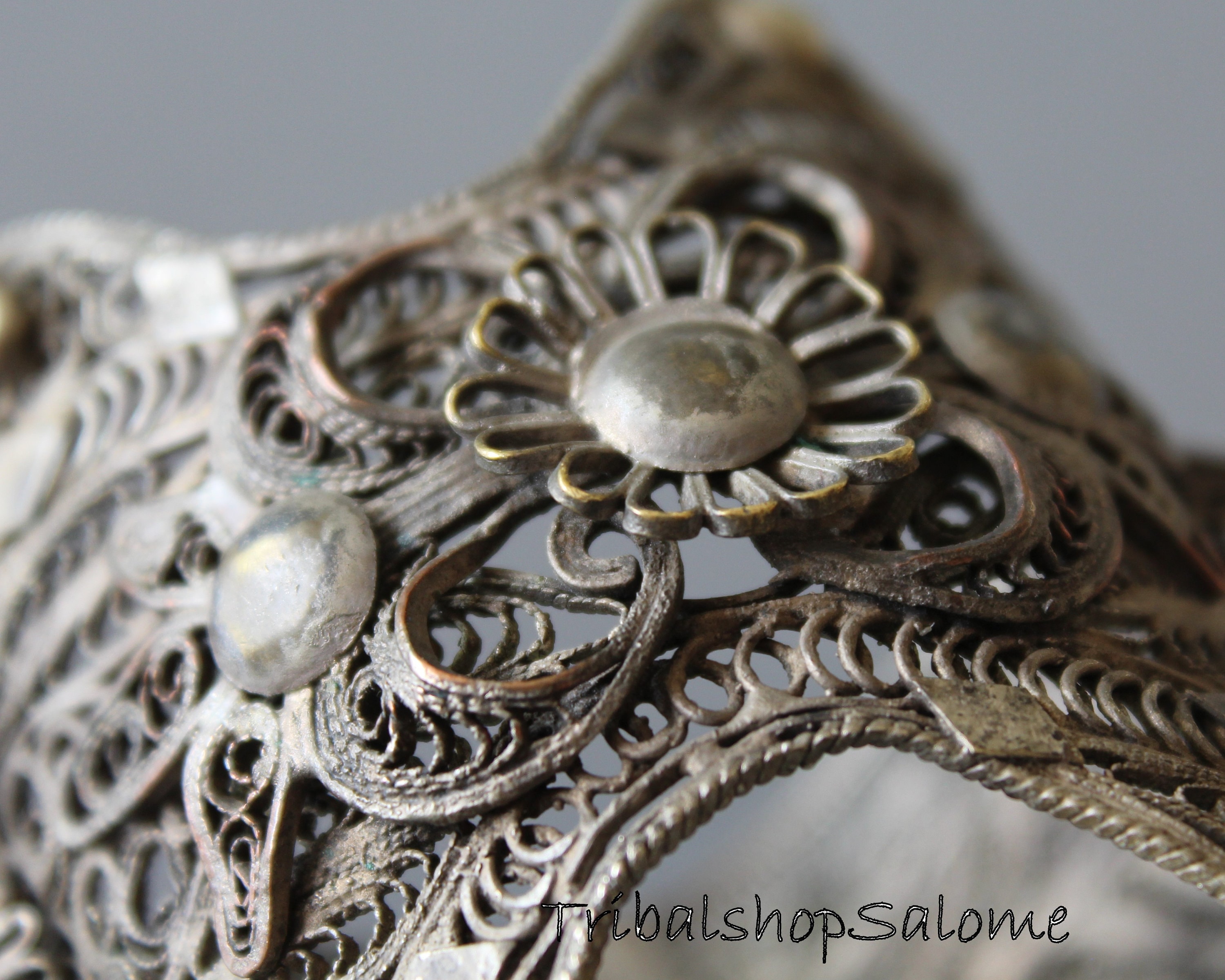 Old Filigree Antique Oriental Arabic-islamic Bracelet With Hinge ...