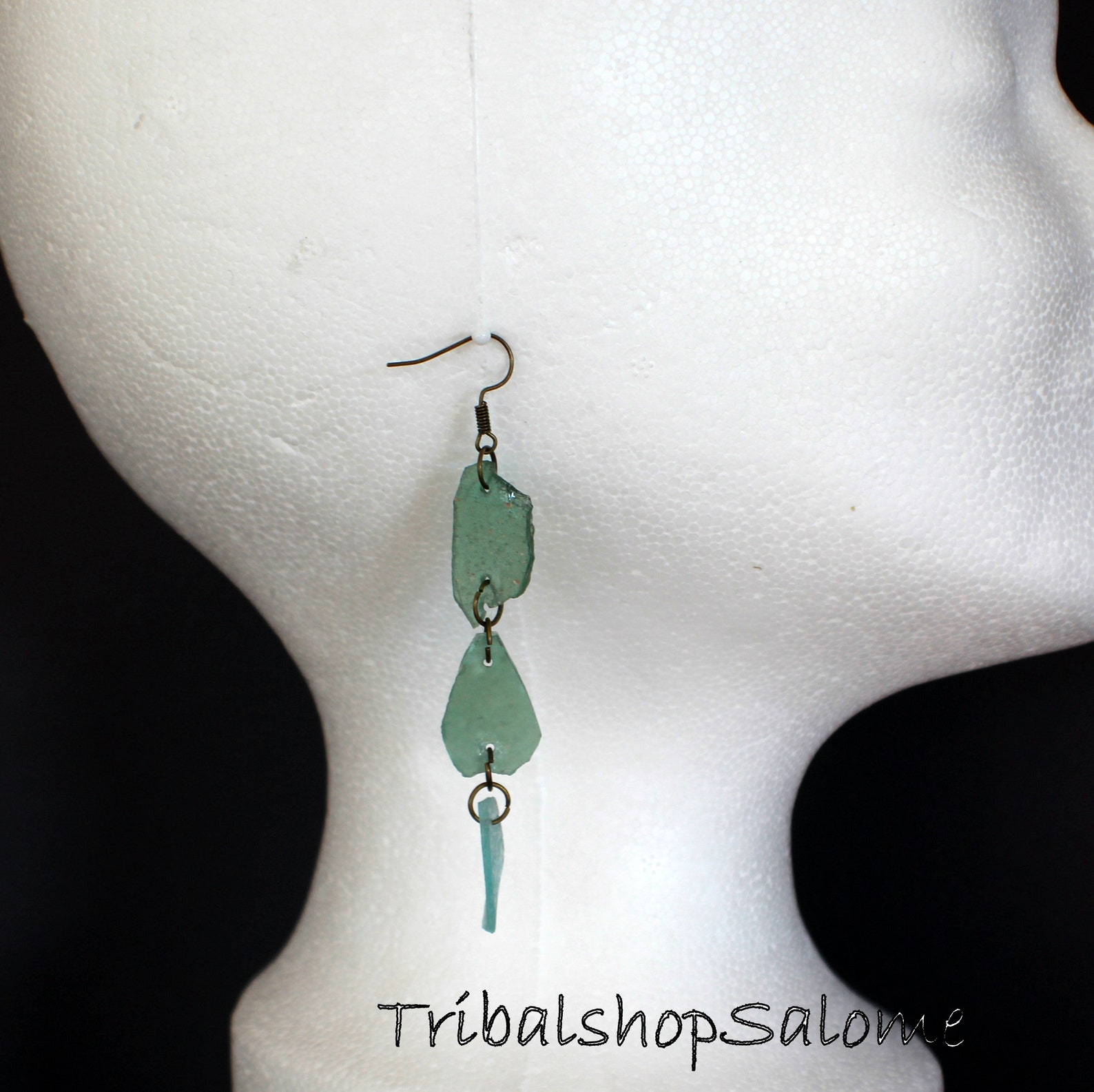 Ancient Roman Glass Shard Earrings, Handmade Glass Earrings on ...