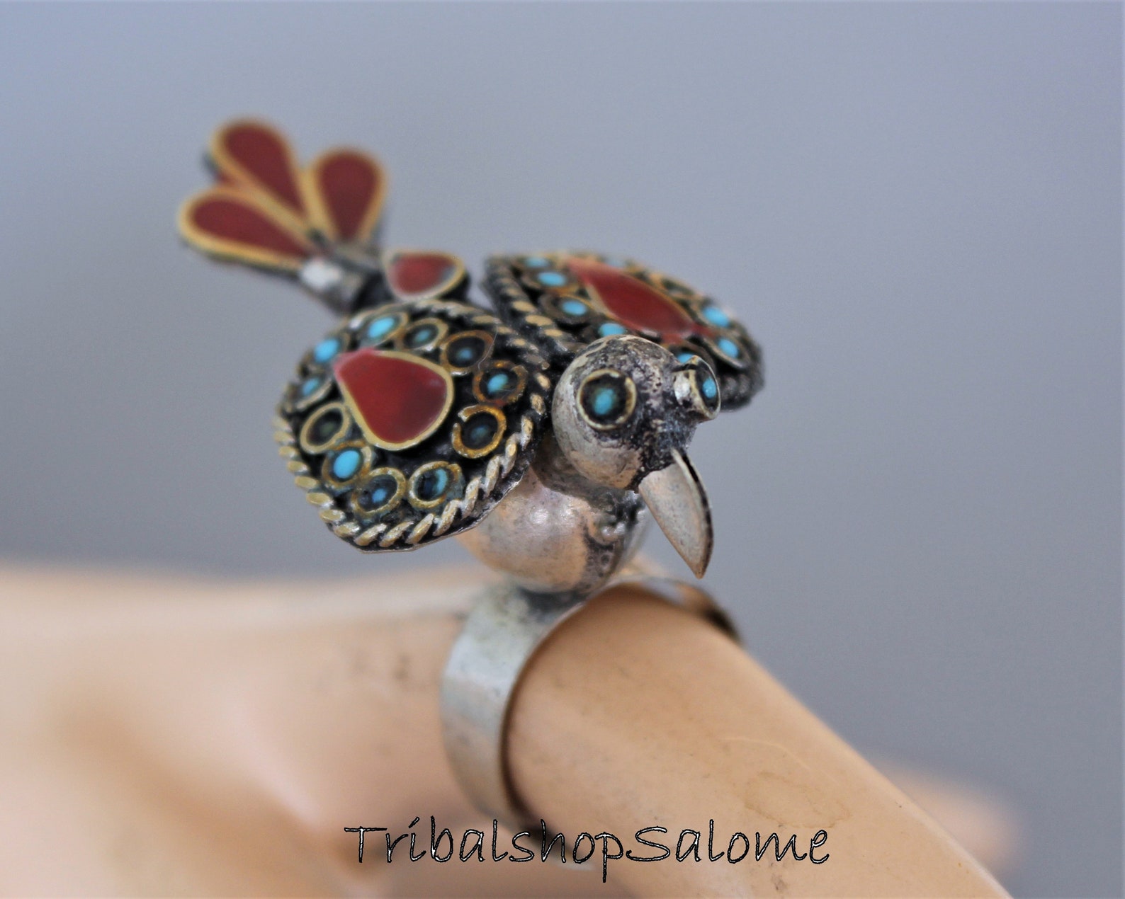 Vintage Kuchi Tribal Bird Ring US 7 | Etsy