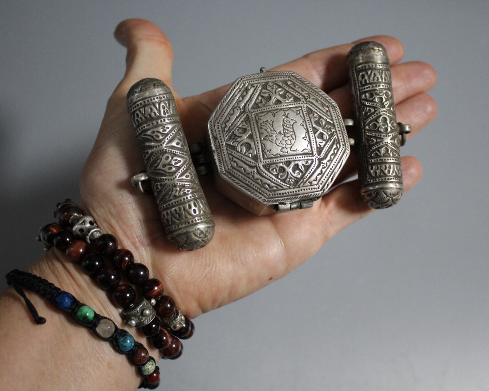 Old Silver Prayer Box Made of 3 Parts, Amulet Container - Etsy