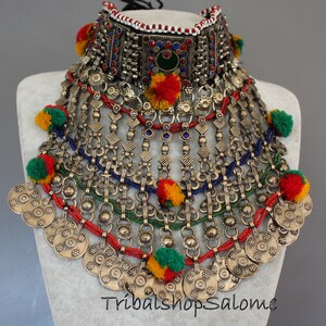 Long Kuchi Tribal Choker With Pompons - Etsy
