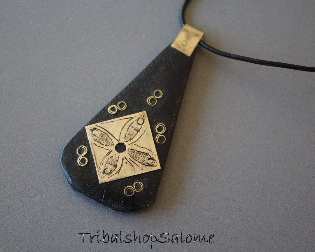 Tuareg Necklace With Ebony Amulet - Etsy