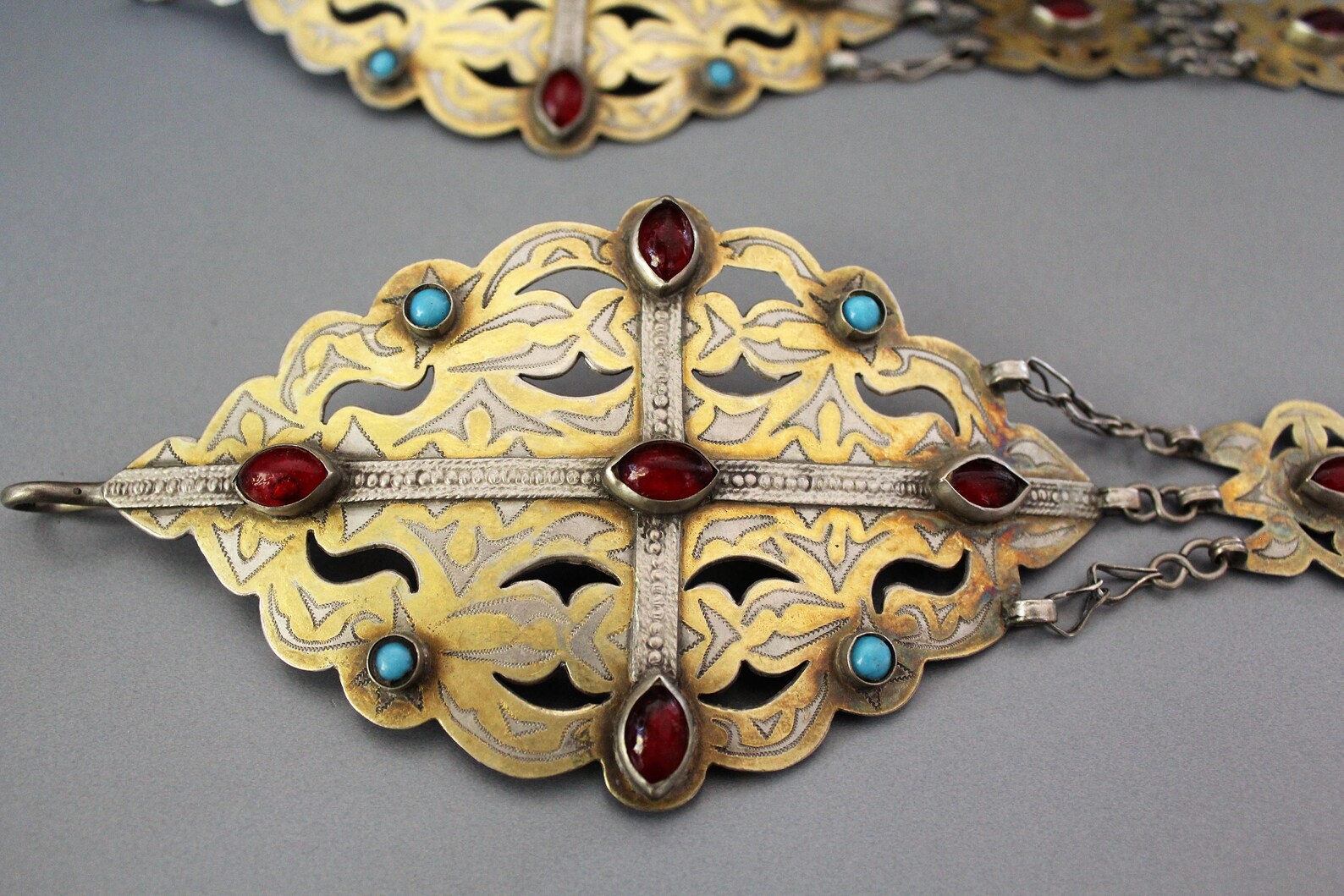 Vintage Turkoman Silver Pendant With Carnelian, Turkmen Jewelry ...