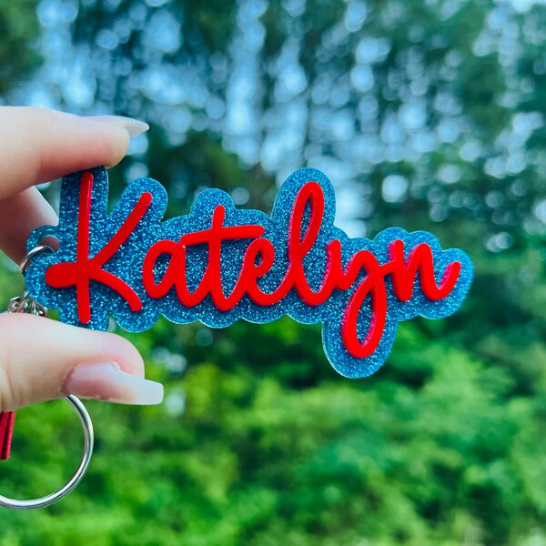 Double Layer Acrylic Keychain - Etsy