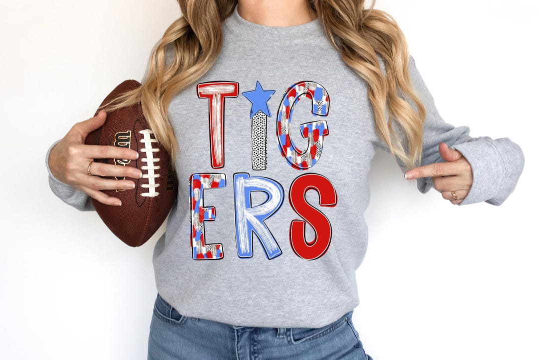 Tigers Red Blue Transfer Sheet - Etsy