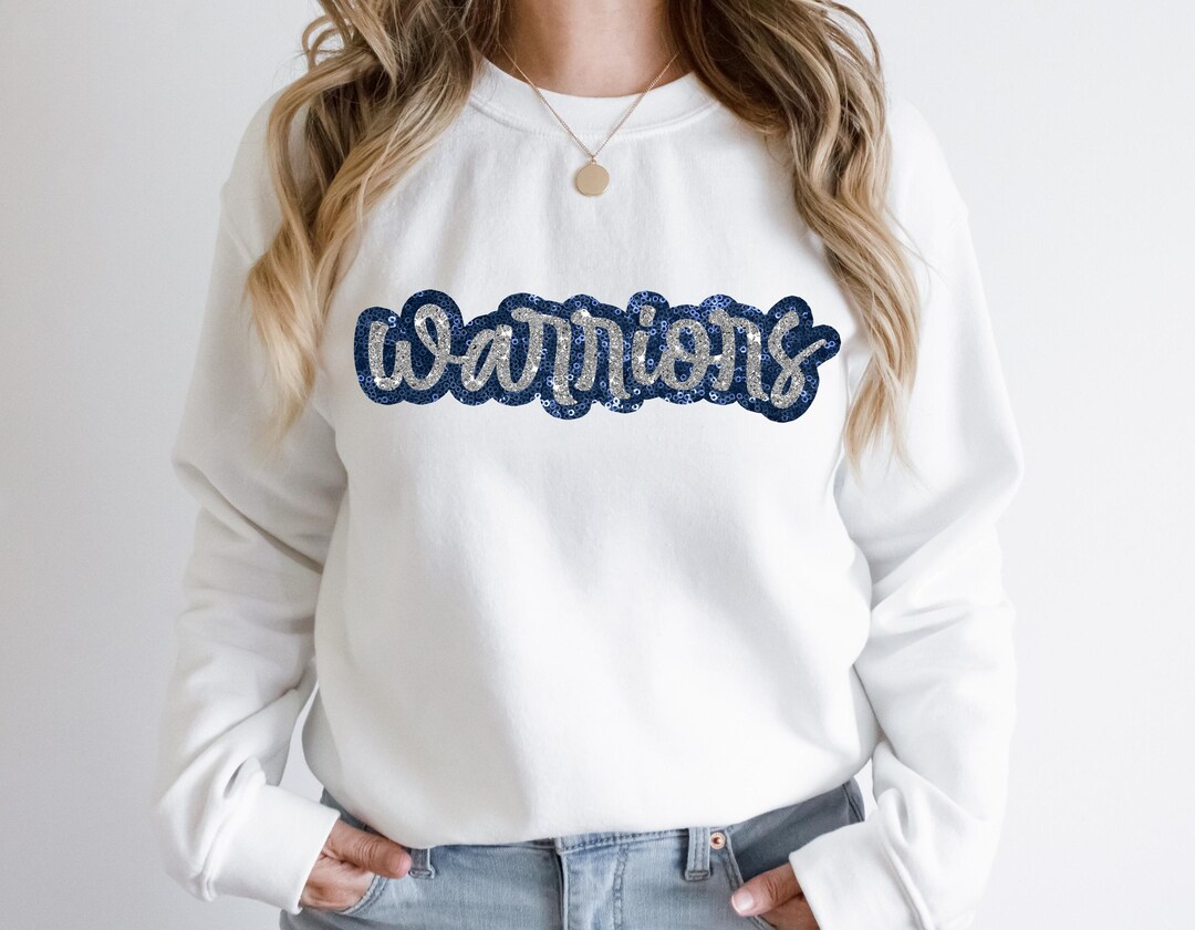 Warriors Grey Navy Faux Sequin Glitter Transfer Sheet - Etsy