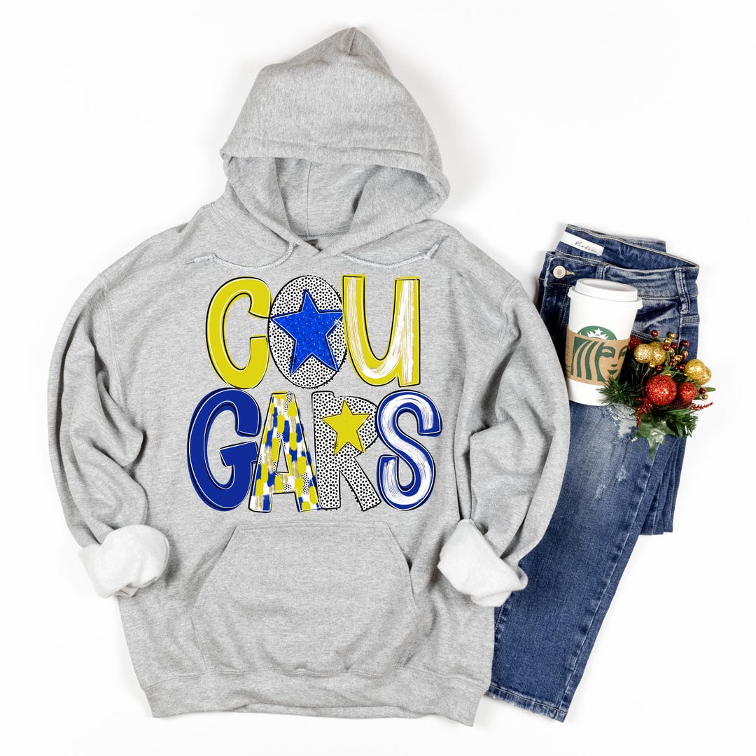 Cougars Blue Yellow Transfer Sheet - Etsy
