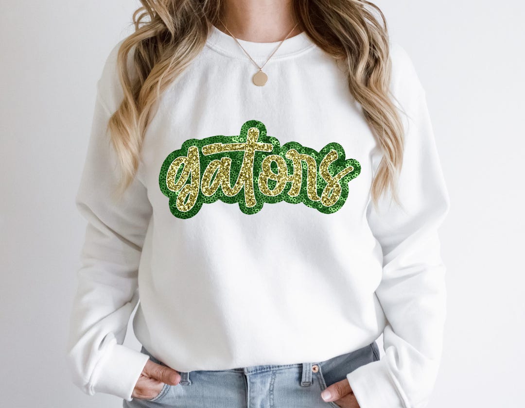 Gators Green Gold Faux Sequin Glitter Transfer Sheet - Etsy