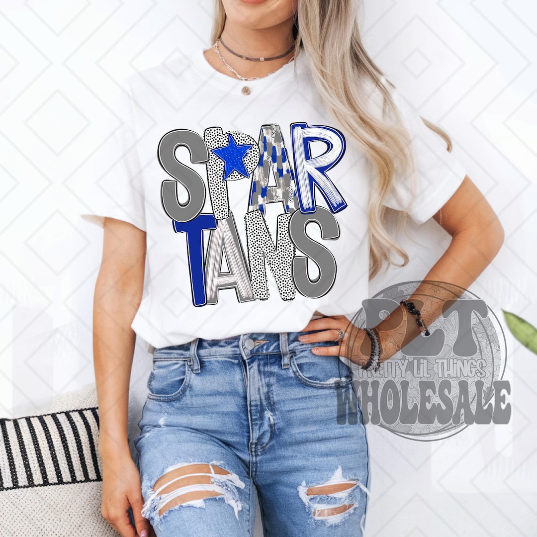 Spartans Blue Gray Star Design DIGITAL DOWNLOAD - Etsy