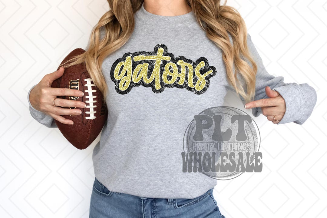 Gators Black Gold Faux Sequin Glitter Transfer Sheet - Etsy