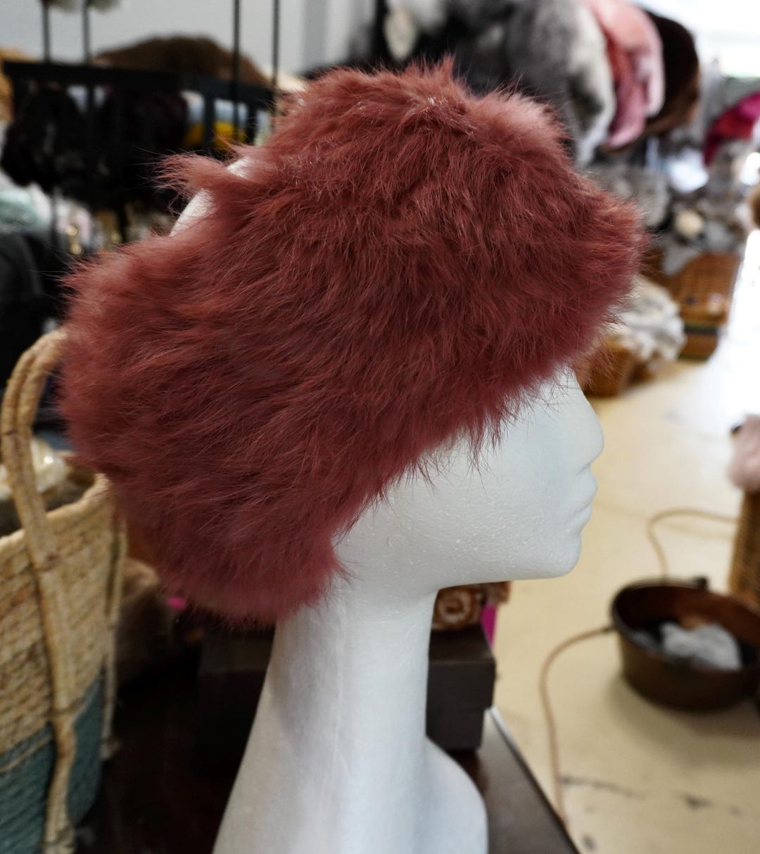 Deep Dusky Rose - A Soft Thick & Warm Rabbit Fur Head Band/ Ear Warmer ...