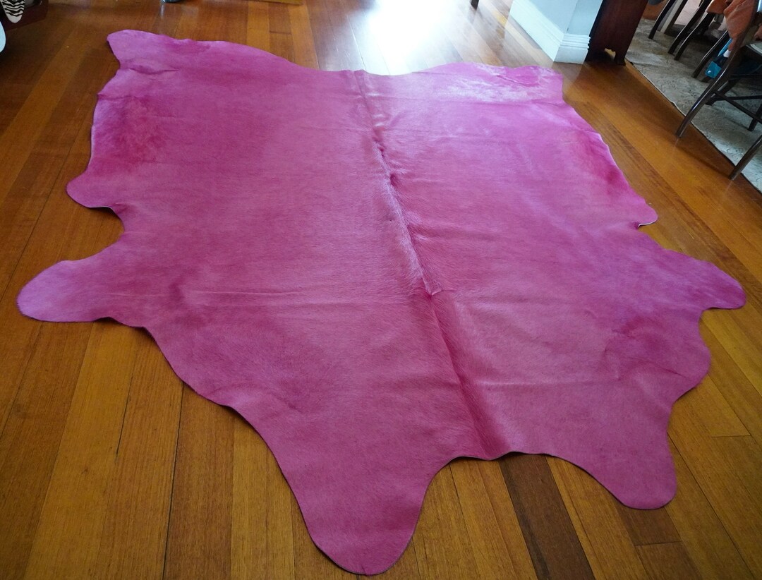 The Most Wonderful of Pinks A Totally Perfectly Pink Cowhide Rug - Etsy
