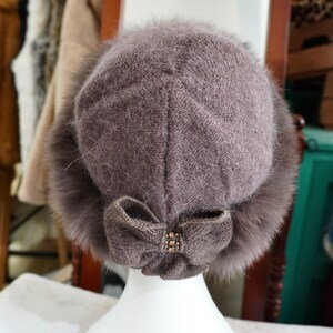 A Beautiful Fox Fur Trimmed Felted Wool Blend Winter Hat. - Available ...