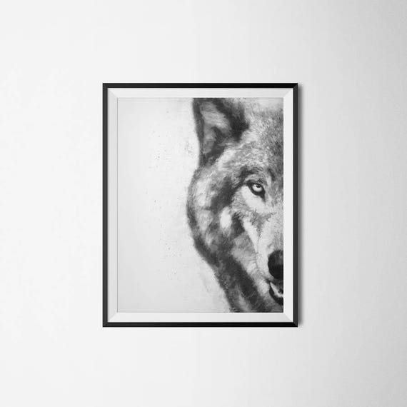Wolf Print Wolf Photo Wolf Art Art Print Wall Decor Black | Etsy