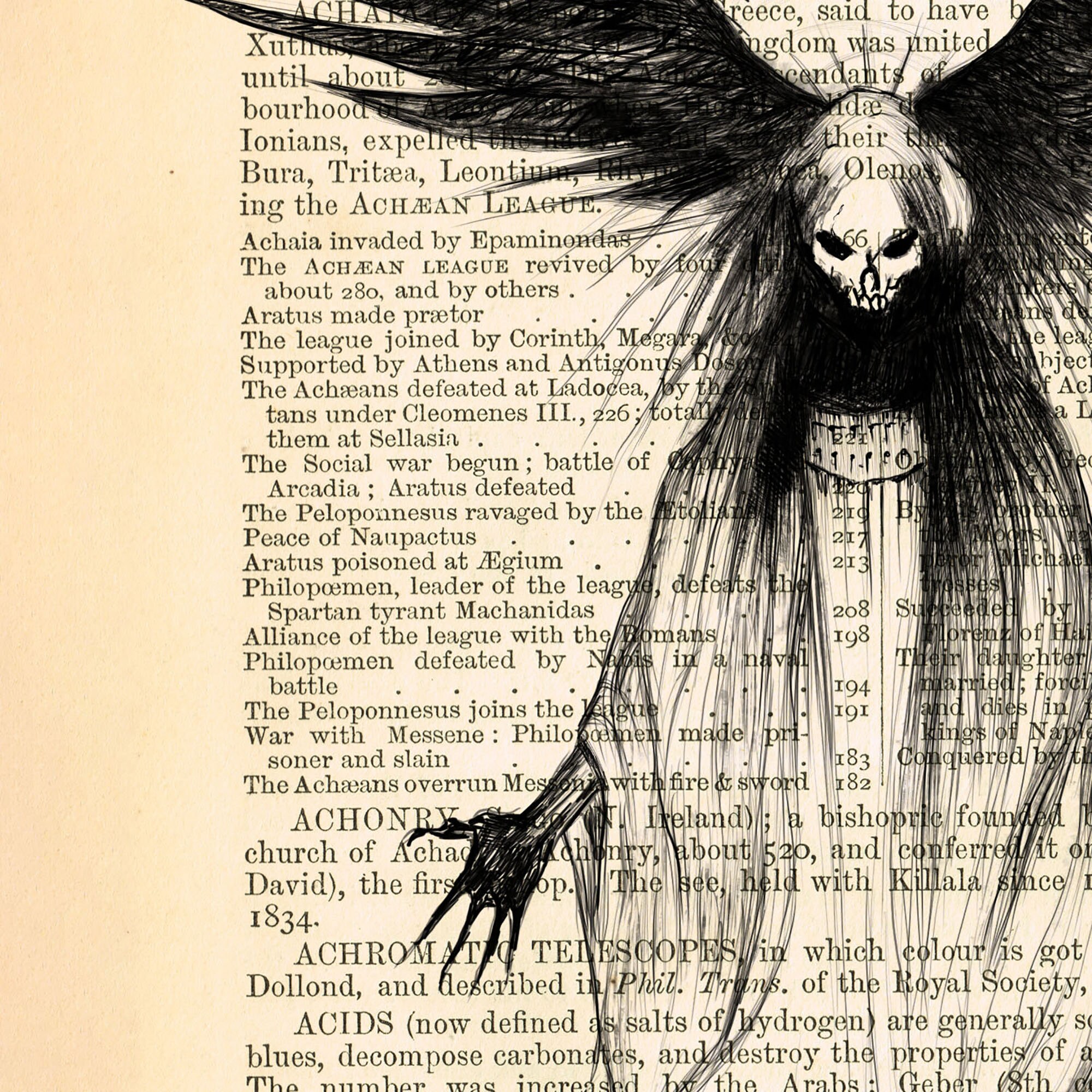 Demon Poster, Vintage Book Print, Wall Art Decor, Goth Gift, Home Decor ...