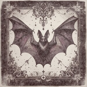 Gothic Bat Art Print - Dark Fantasy Wall Decor - Victorian Goth Bat ...