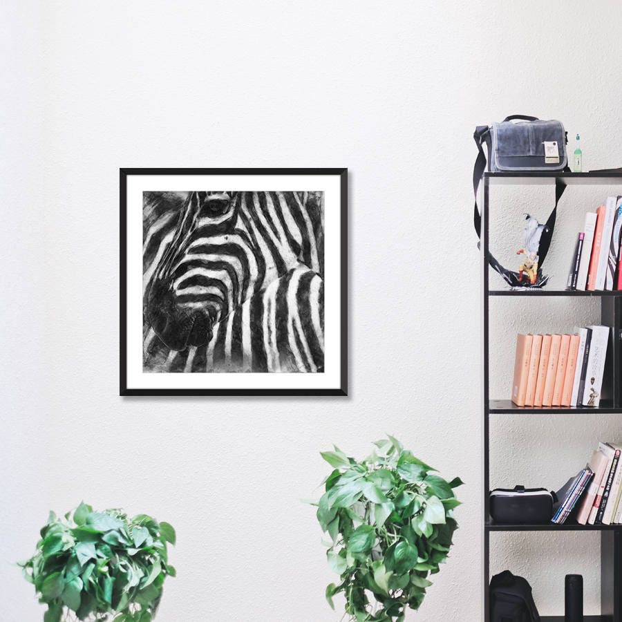 Zebra Square Print Animal Prints Wall Art Home Decor - Etsy