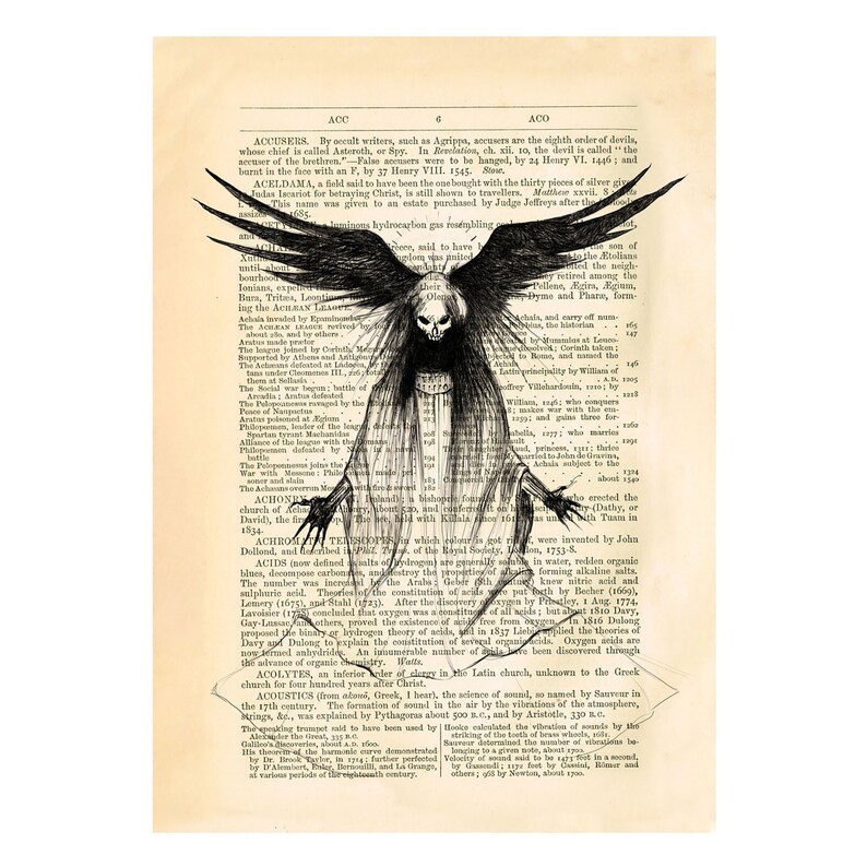Demon Poster Vintage Book Print Wall Art Decor Goth Gift - Etsy
