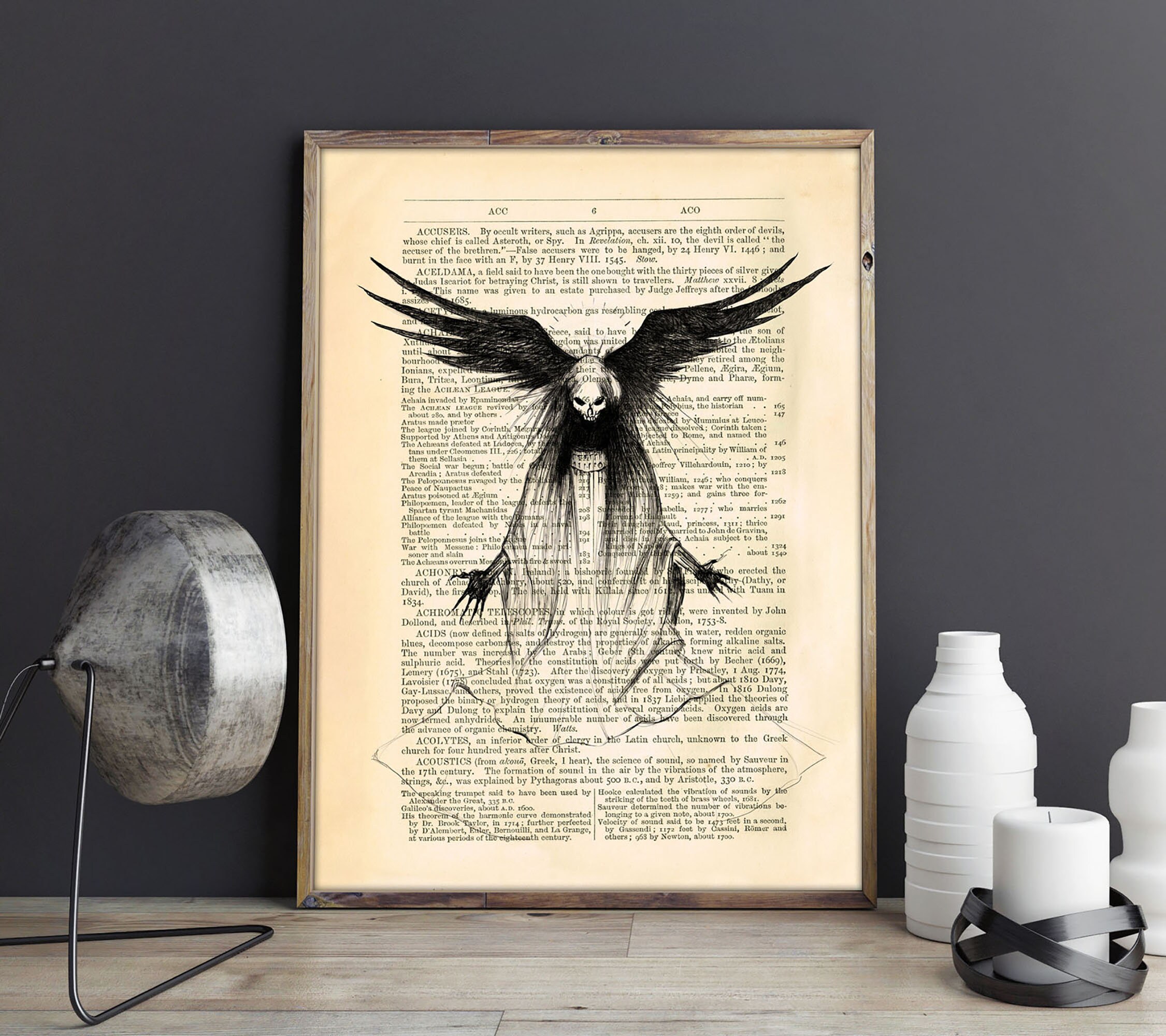 Demon Poster Vintage Book Print Wall art decor Goth gift | Etsy