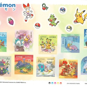 Pokemon Greeting Stamp Sheets Set Japan Post Limited Set New - Etsy