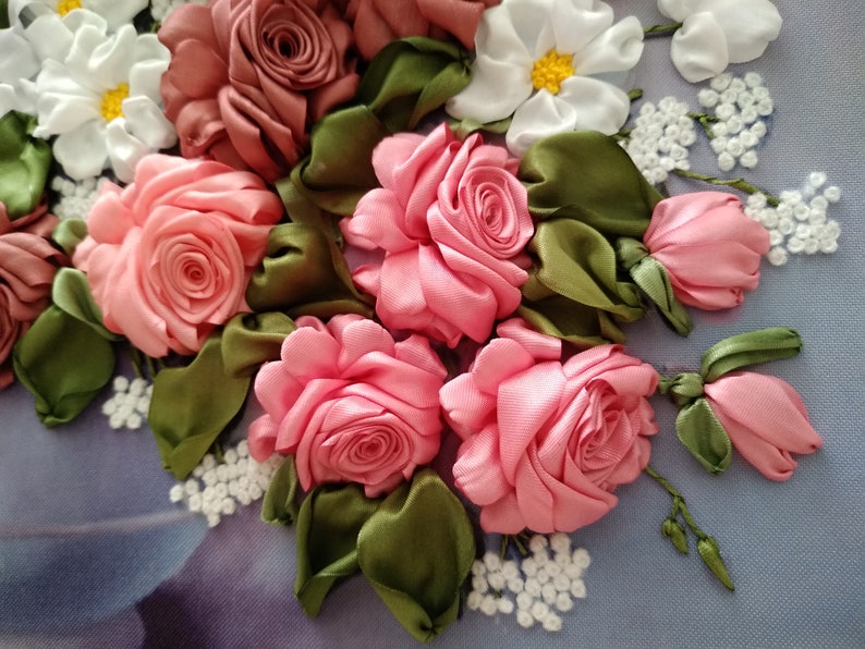 Embroidery Ribbons Roses 3D Home Decor - Etsy