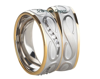 Pair of Stainless Steel Partner Rings Friendship Ring Engagement Rings ...