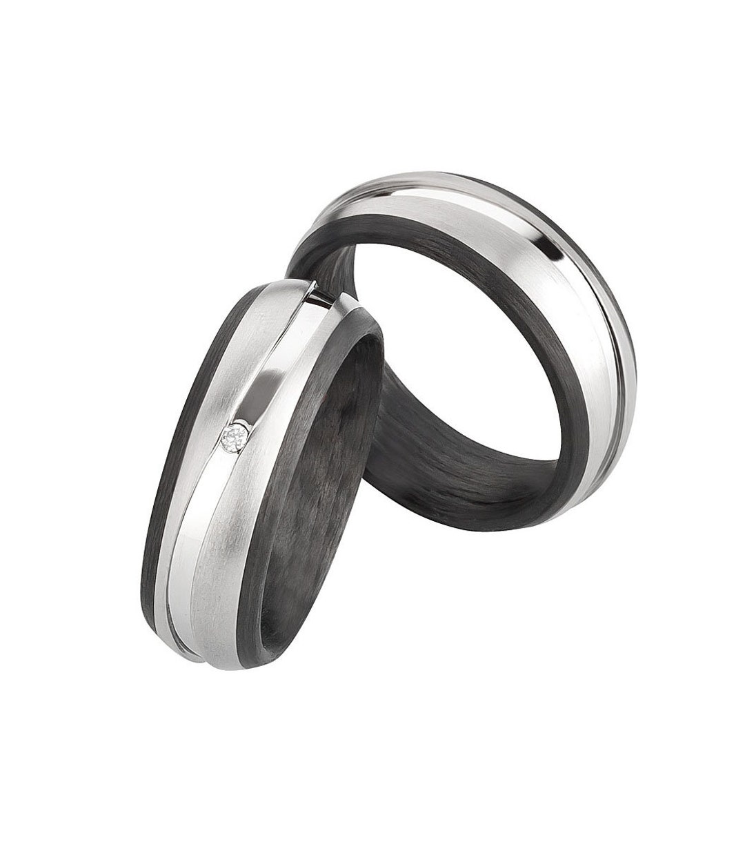 Ring Partner Rings Engagement Rings Wedding Ring With Titanium / Carbon ...