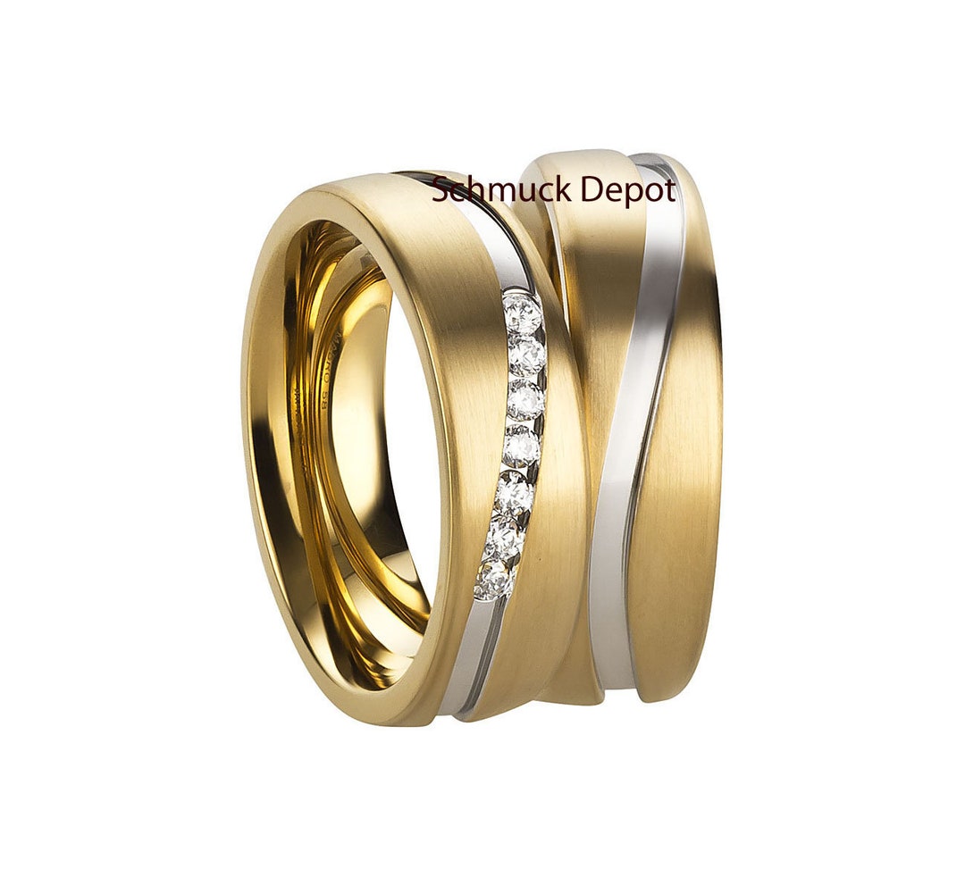 Pair of Stainless Steel Partner Rings Friendship Ring Engagement Rings ...