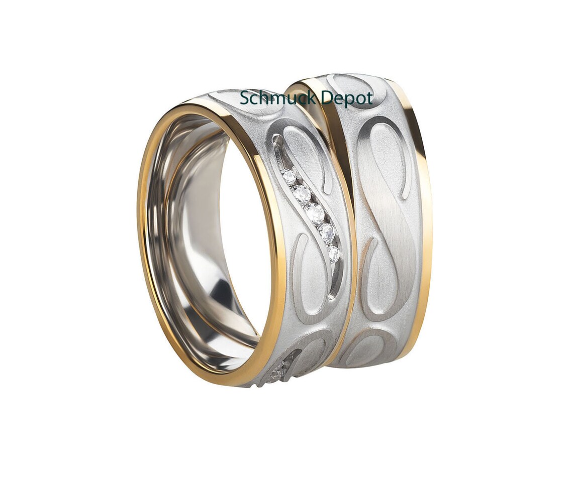 Anillos de acero inoxidable Anillos de boda anillos de | Etsy