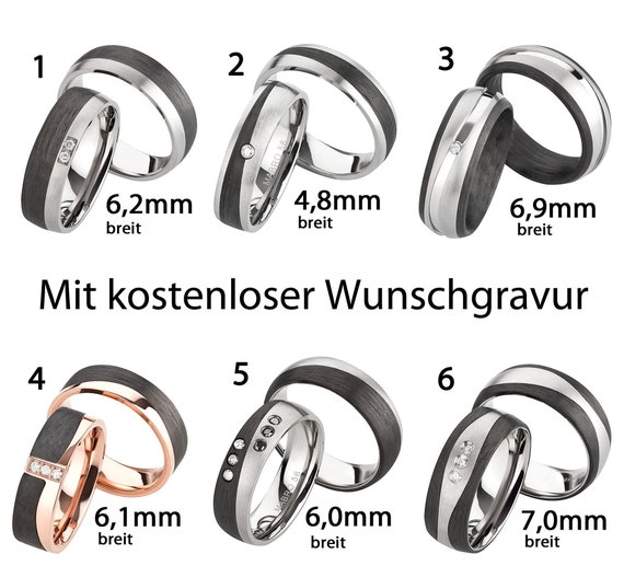 Ring Partner rings Engagement rings Wedding ring with titanium | Etsy