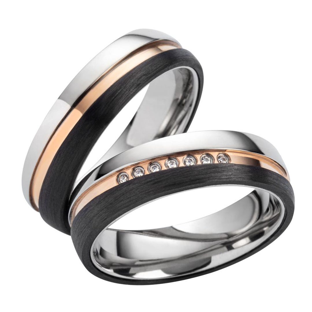 Ring Partner Rings Engagement Rings Wedding Ring With Titanium / Carbon ...